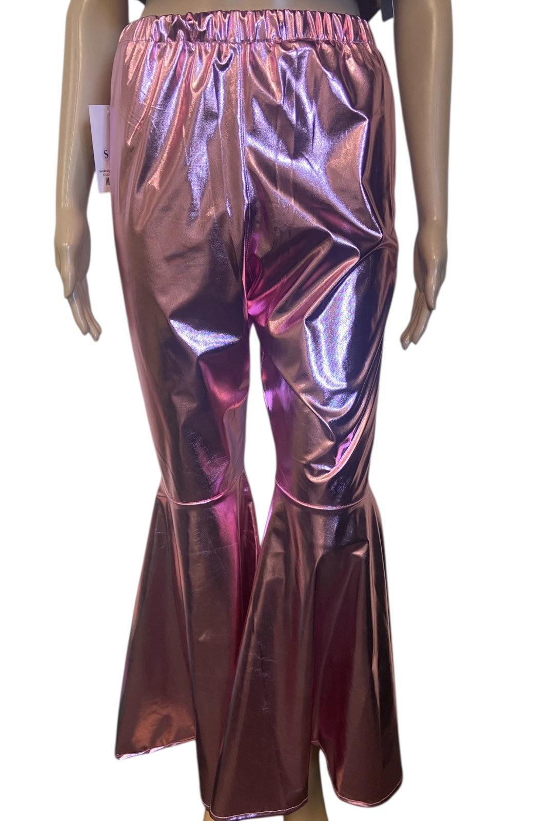 Metallic Light Pink Flare Pants Perth | Hurly-Burly