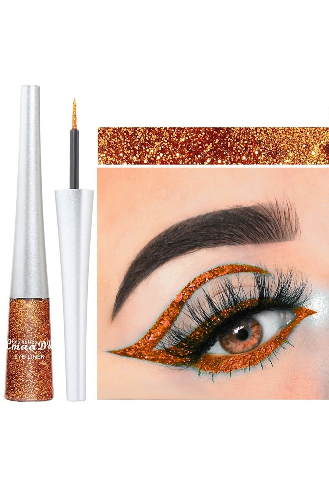 Light Orange Glitter Eyeliner Perth | Hurly-Burly