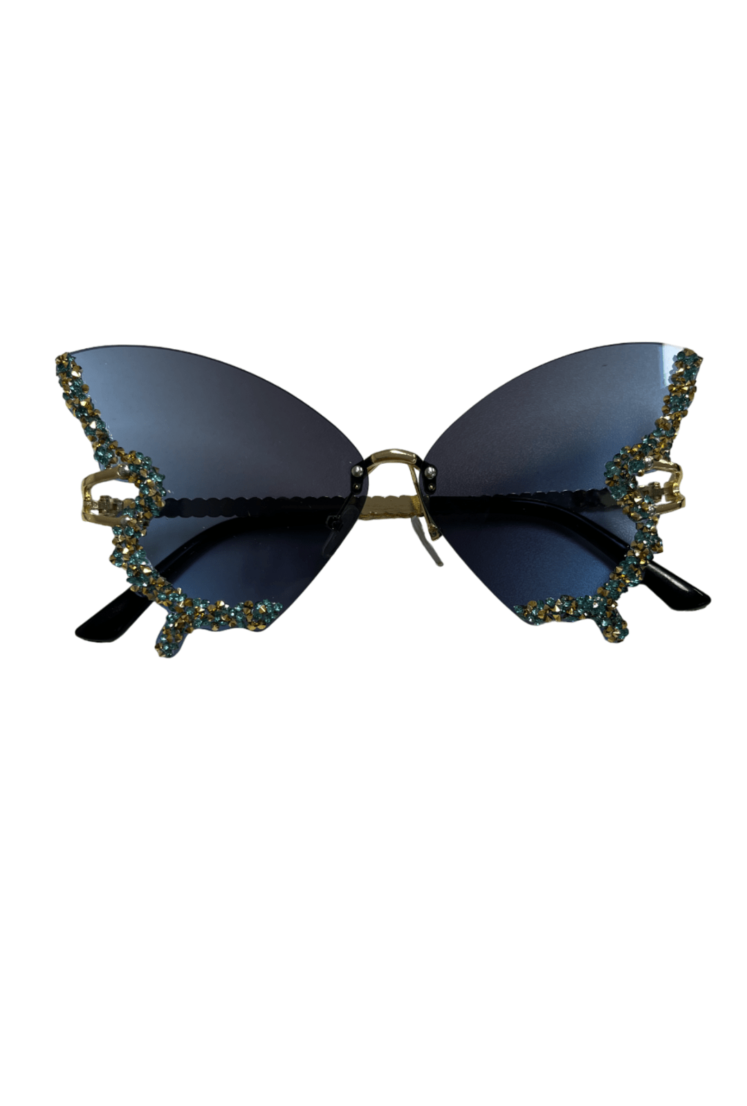 Ombré Blue & Smoke Embellished Butterfly Glasses Perth | Hurly Burly ...