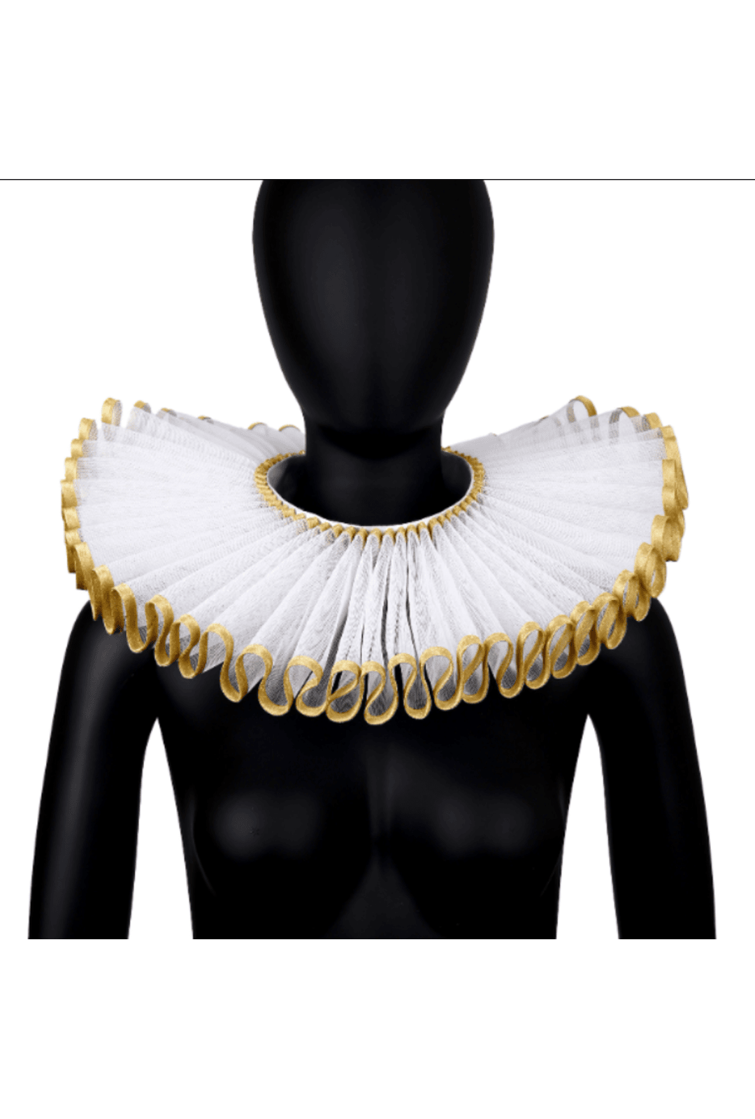 White & Gold Clown Ruffle Collar Perth | Hurly-Burly