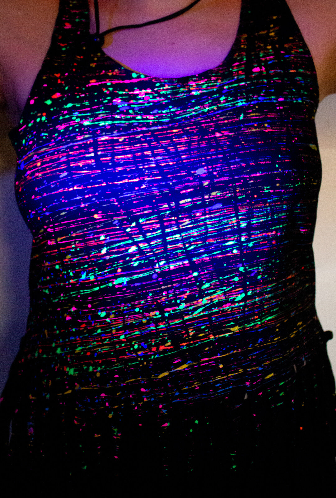 Distressed Glow in the Dark Paint Splatter Tank Perth | Hurly Burly ...