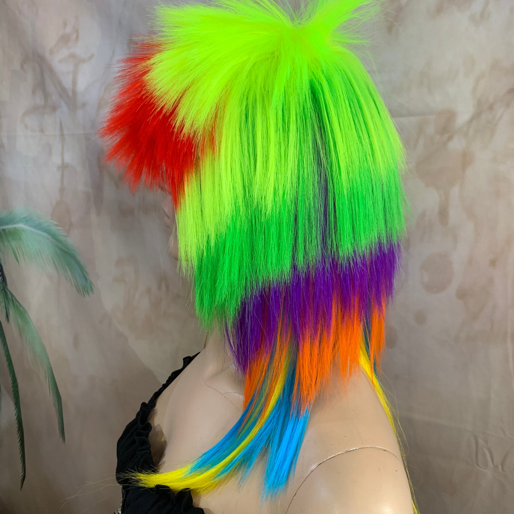 Neon Rainbow 80's Deluxe Mullet Wig Perth | Hurly Burly – Hurly-Burly
