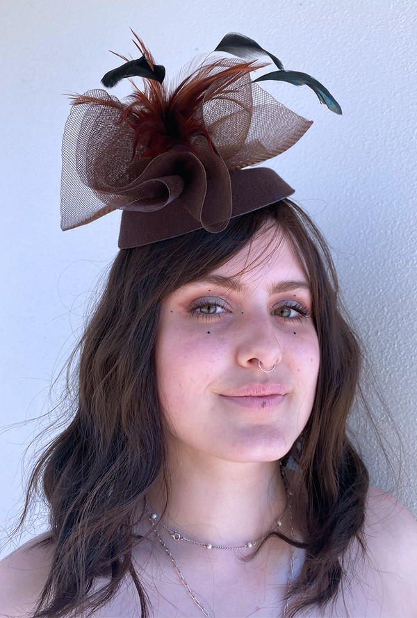 Steampunk Style Fascinator Brown Perth | Hurly Burly - Hurly-Burly