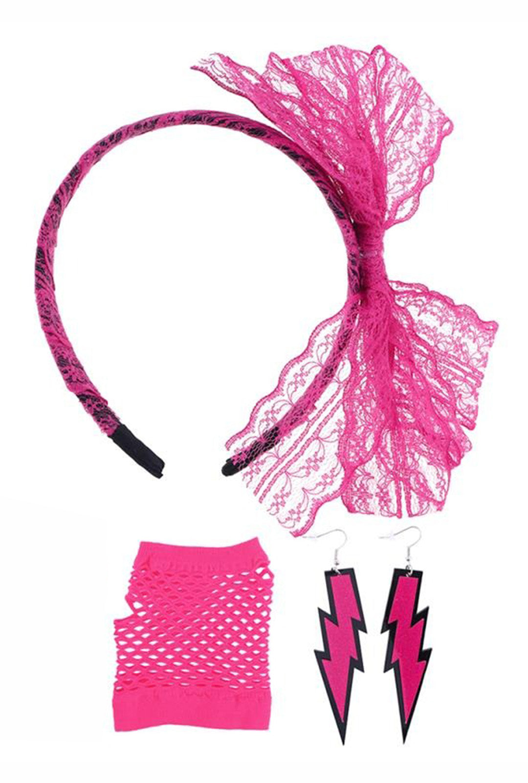 80s Neon Pink Accessory Kit Perth | Hurly-Burly