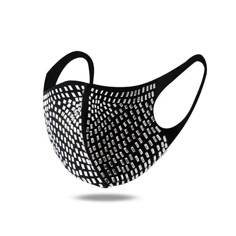 Rectangle Rhinestone Face Mask – Hurly-Burly