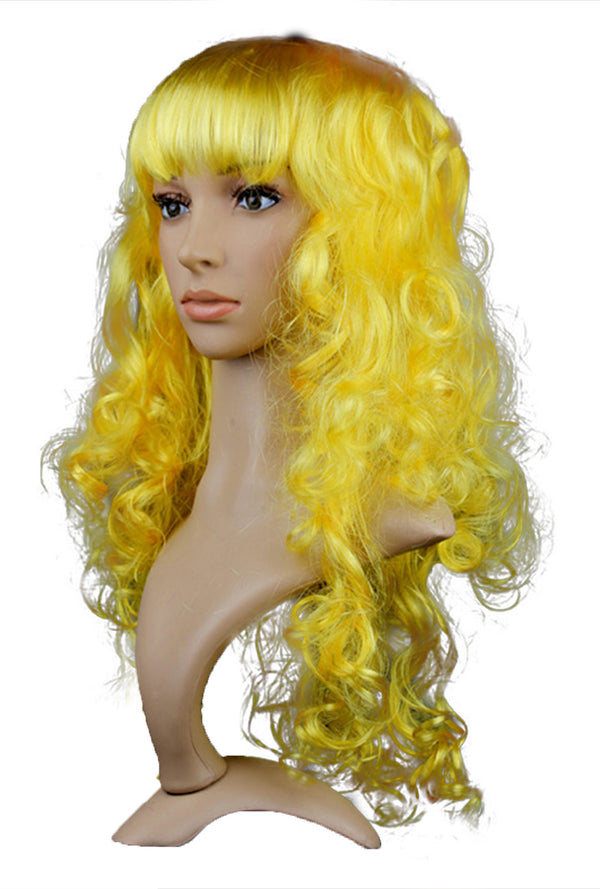 Curly Yellow Party Wig Perth | Hurly Burly - Hurly-Burly